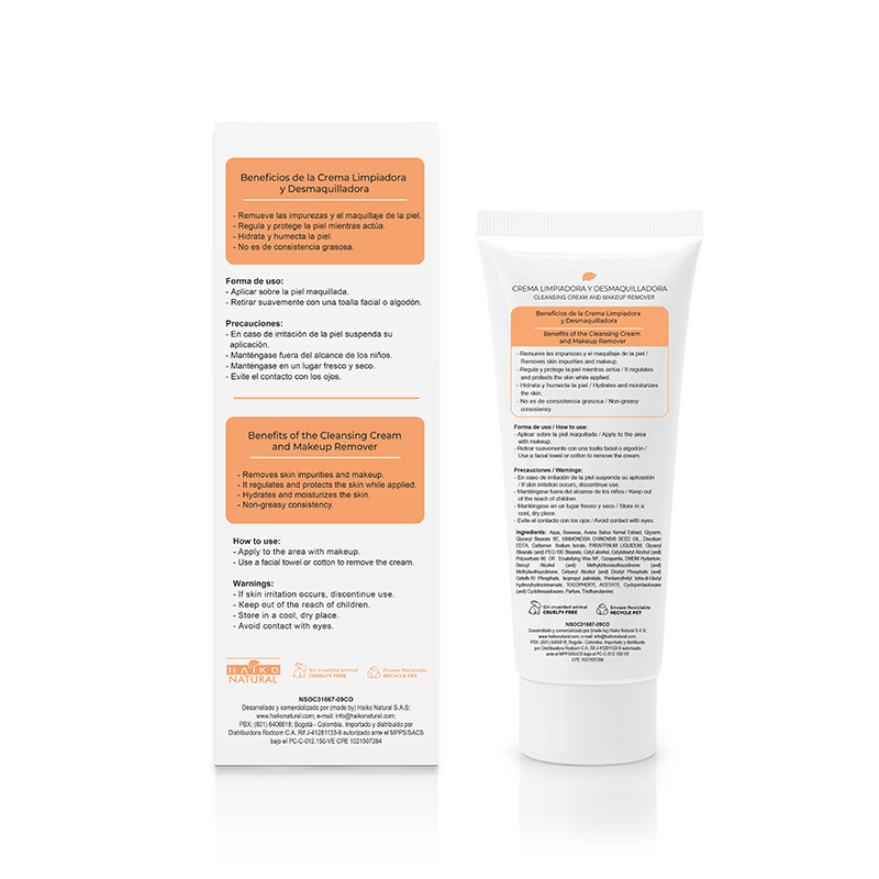 Crema Limpiadora y Desmaquilladora Haiko Producto natural Colombia